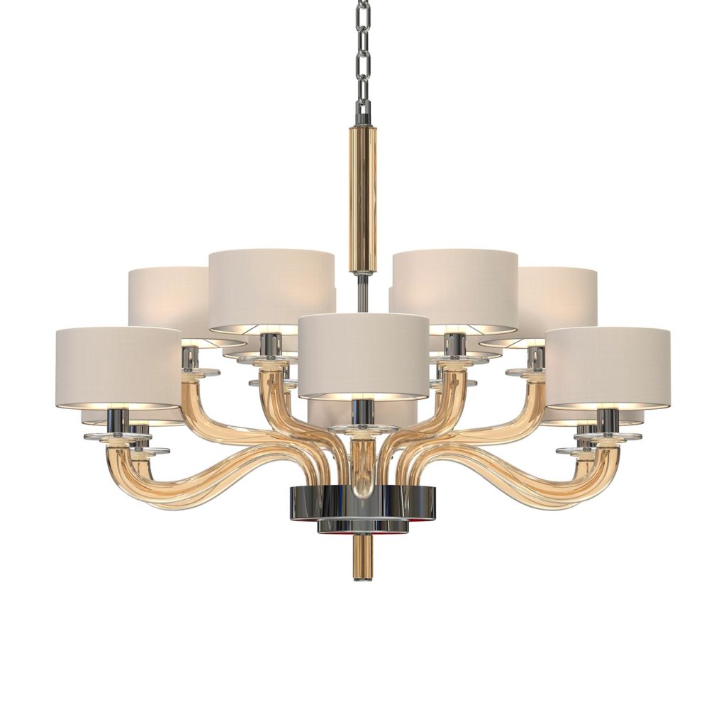 Murano Glass Modern Design Chandelier | 12 Lights | PIUMATI.com